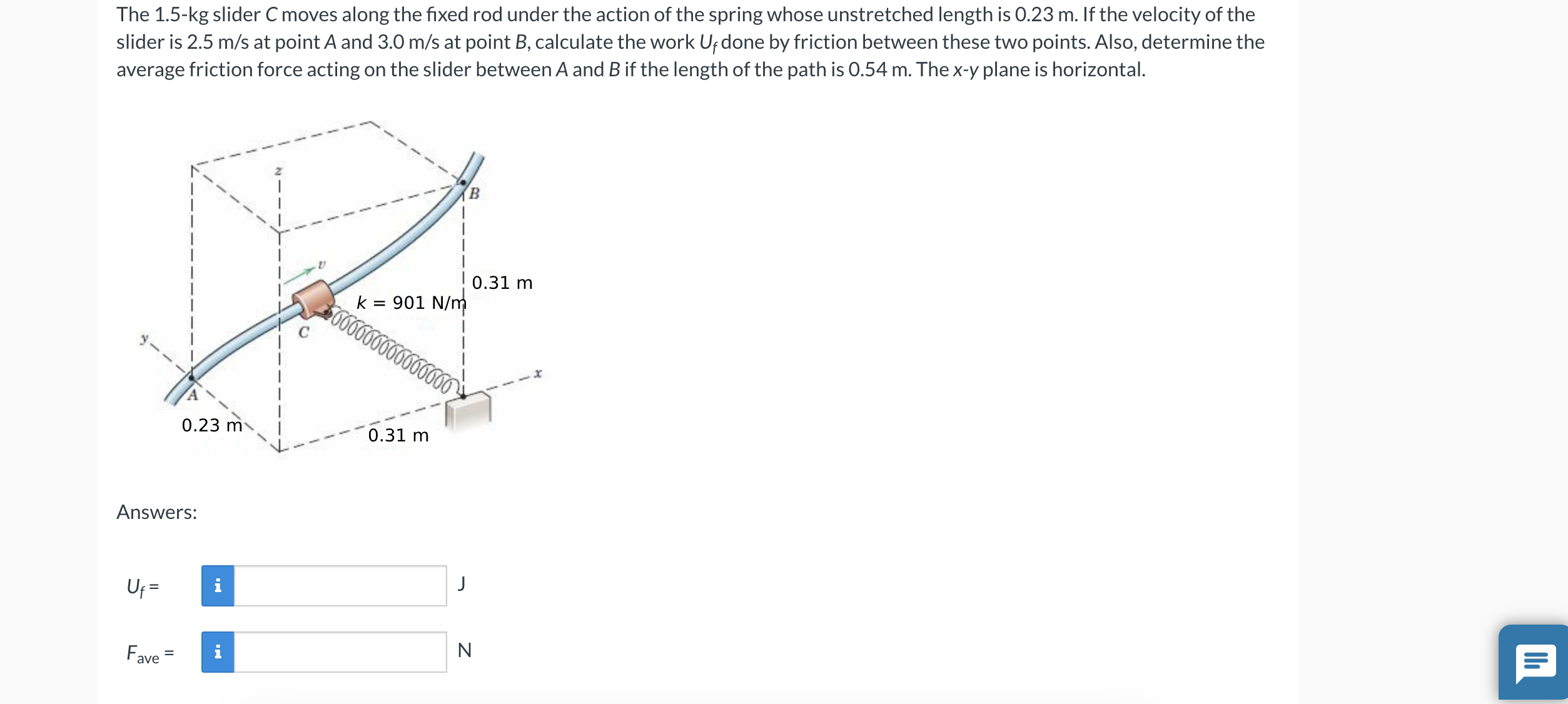 Solved The 1.5−kg slider C moves along the fixed rod under | Chegg.com