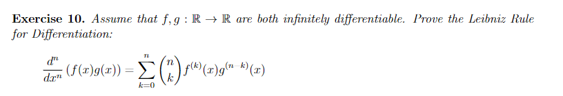Solved Exercise 10. Assume that f,g:R→R are both infinitely | Chegg.com