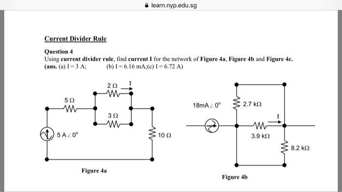 Solved 숱 learn.nyp.edu.sg Current Divider Rule Question 4 | Chegg.com