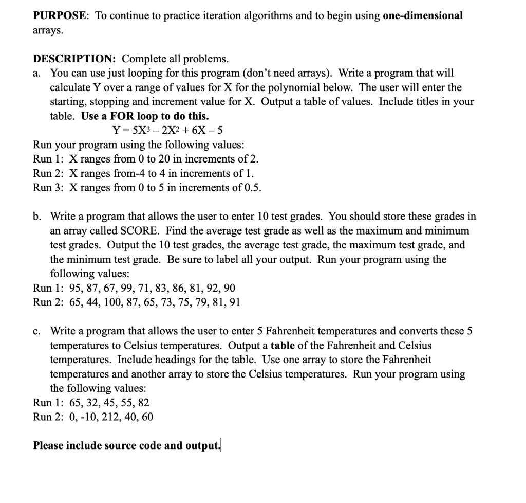 Solved Purpose To Continue To Practice Iteration Algorithms