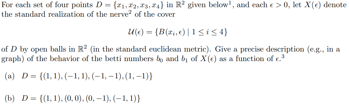 Solved For each set of four points D={x1,x2,x3,x4} in R2 | Chegg.com
