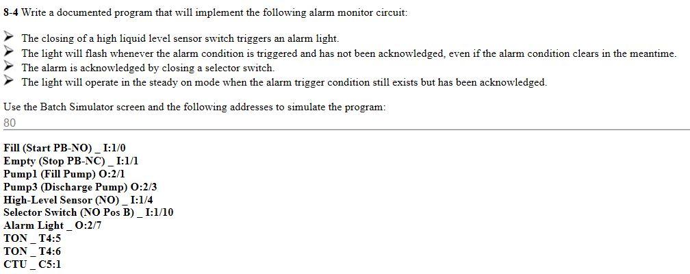 8-4 Write a documented program that will implement | Chegg.com