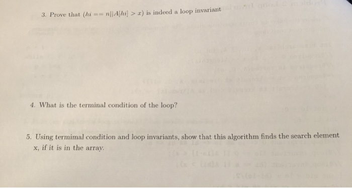 Problem 2 Loop Invariants Consider the following | Chegg.com