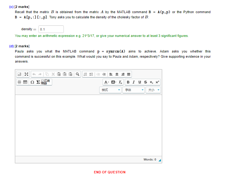 Solved size (A) ans = 333333 symchk =norm(A−A′, Inf | Chegg.com