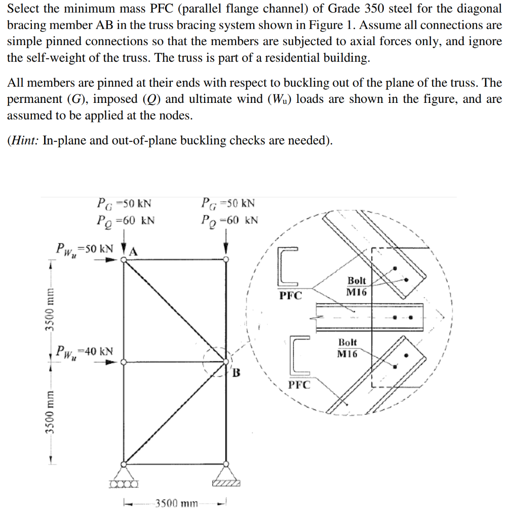 Question 1 – Design of members in trusses Select the | Chegg.com