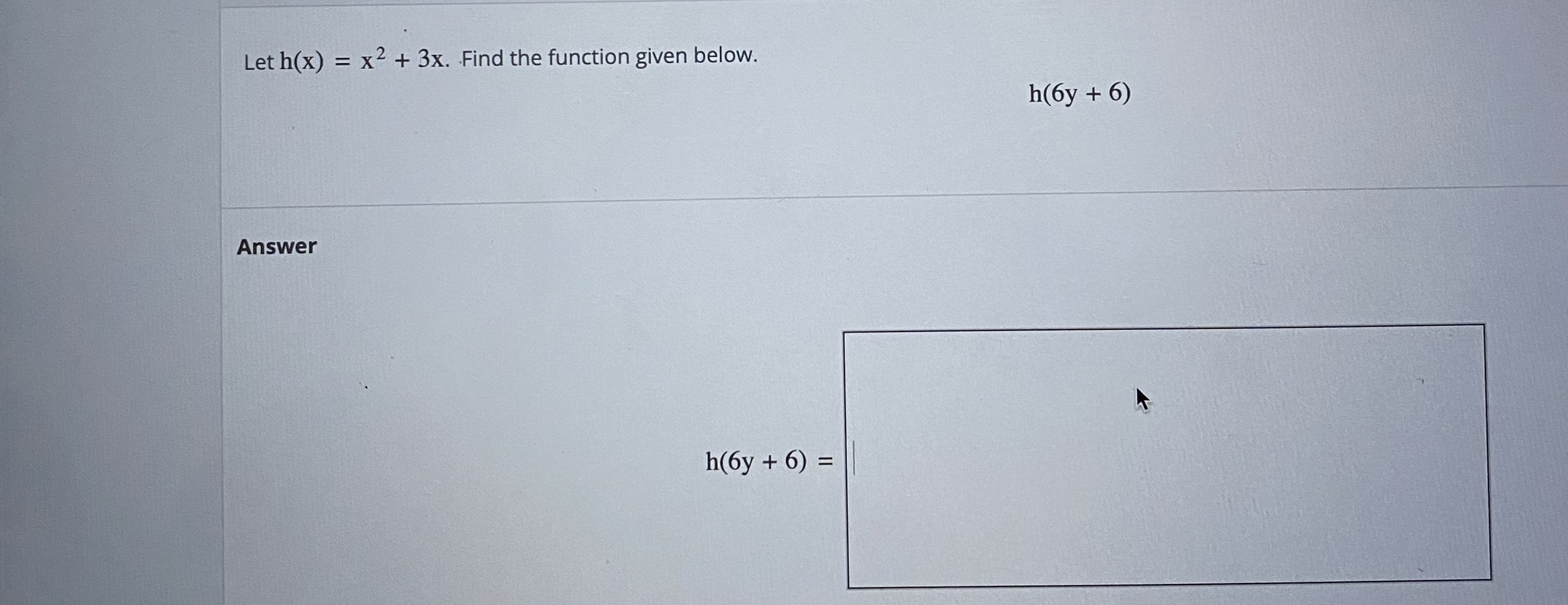 Solved Let h(x)=x2+3x. Find the function given below. | Chegg.com