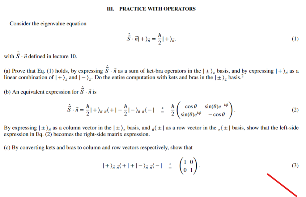 Solved III. PRACTICE WITH OPERATORS Consider the eigenvalue | Chegg.com