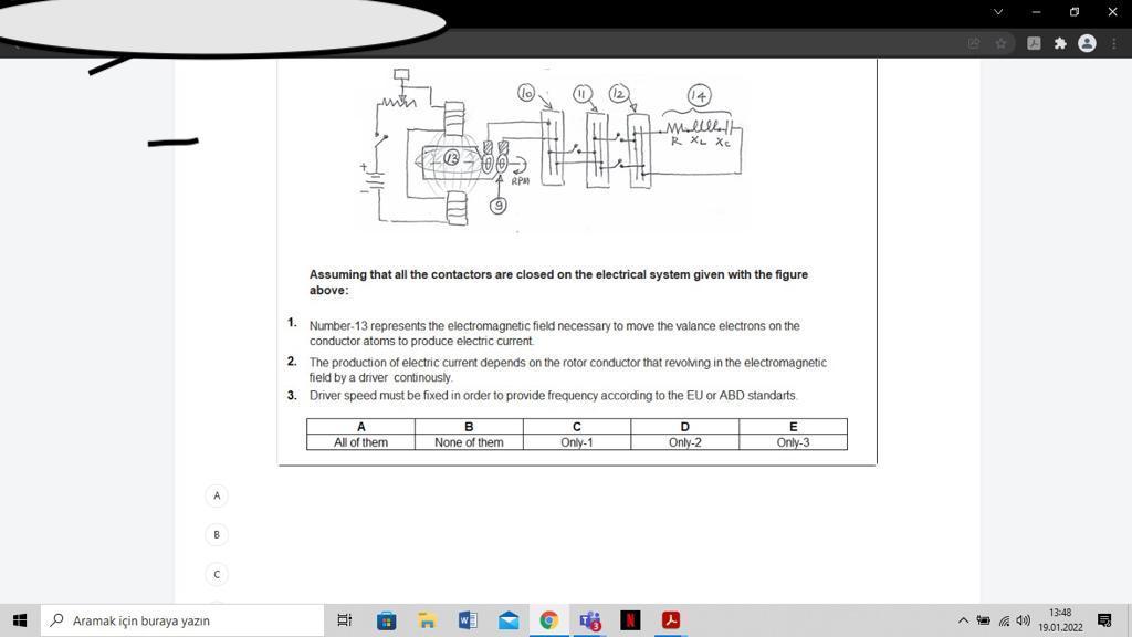 Solved Assuming that all the contactors are closed on the | Chegg.com