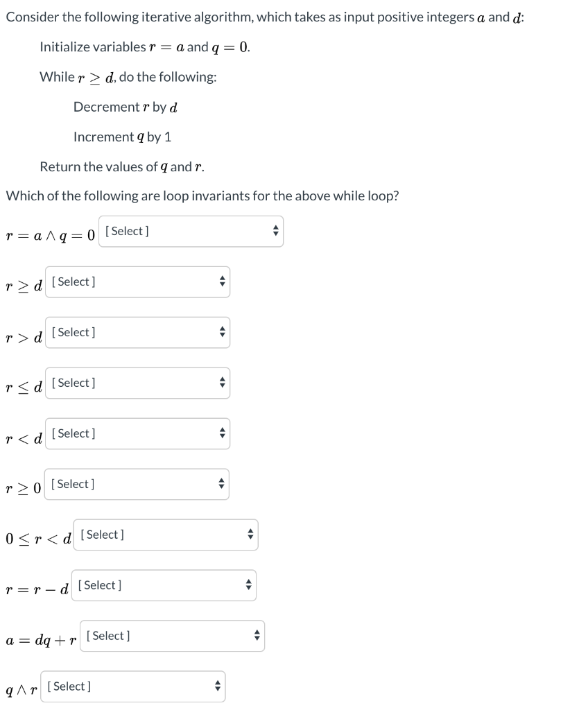 Solved Consider the following iterative algorithm, which | Chegg.com