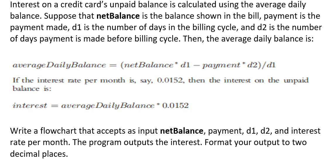 Solved Interest on a credit card's unpaid balance is | Chegg.com