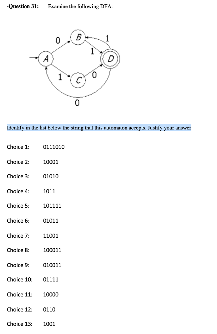Solved Question 31 Examine The Following Dfa Ident 