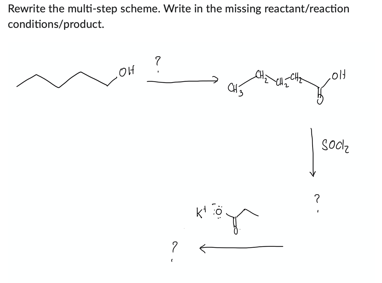 Solved Rewrite the multi-step scheme. Write in the missing | Chegg.com