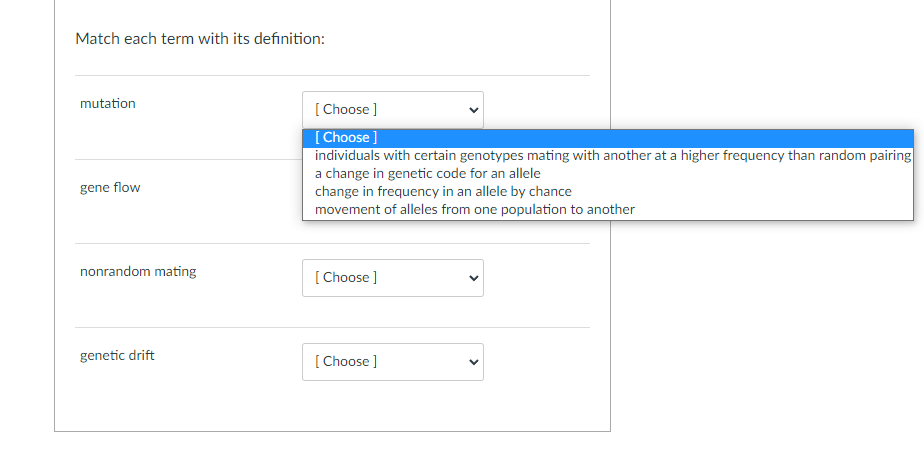 Solved Match each term with its definition: mutation | Chegg.com