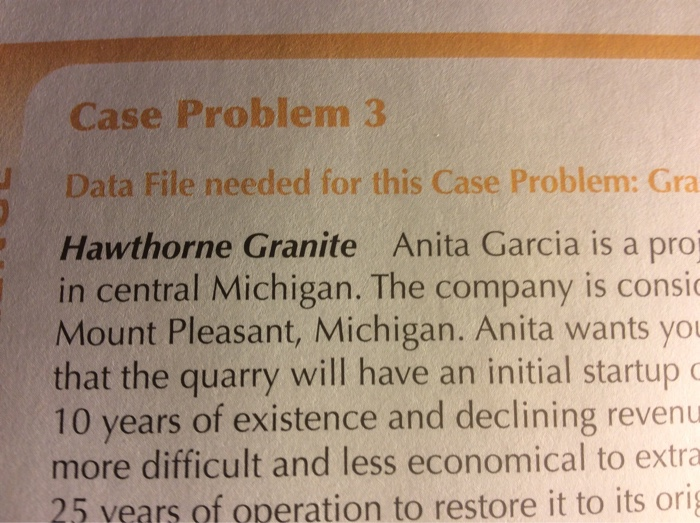 Case Problem 3 Data File Needed For This Case 