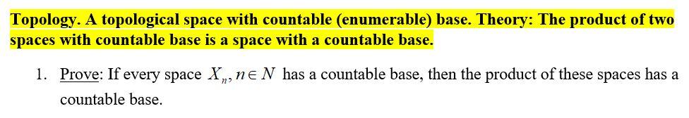 Solved Topology. A topological space with countable | Chegg.com