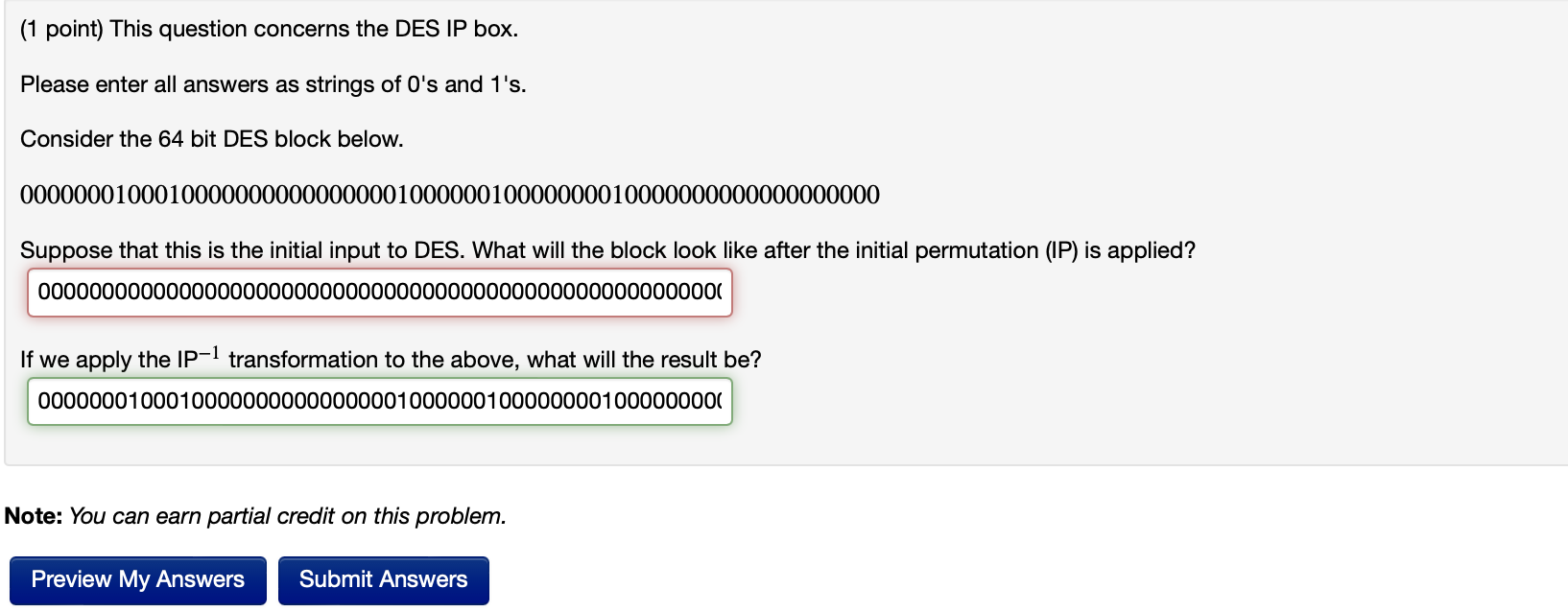 Solved (1 point) This question concerns the DES IP box. | Chegg.com