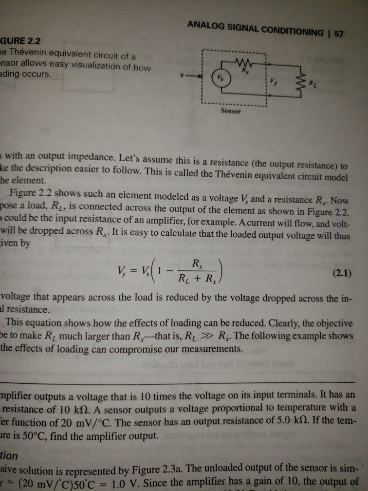Solved 9. Loading effects: Using equation 2.1 on page 57 in | Chegg.com