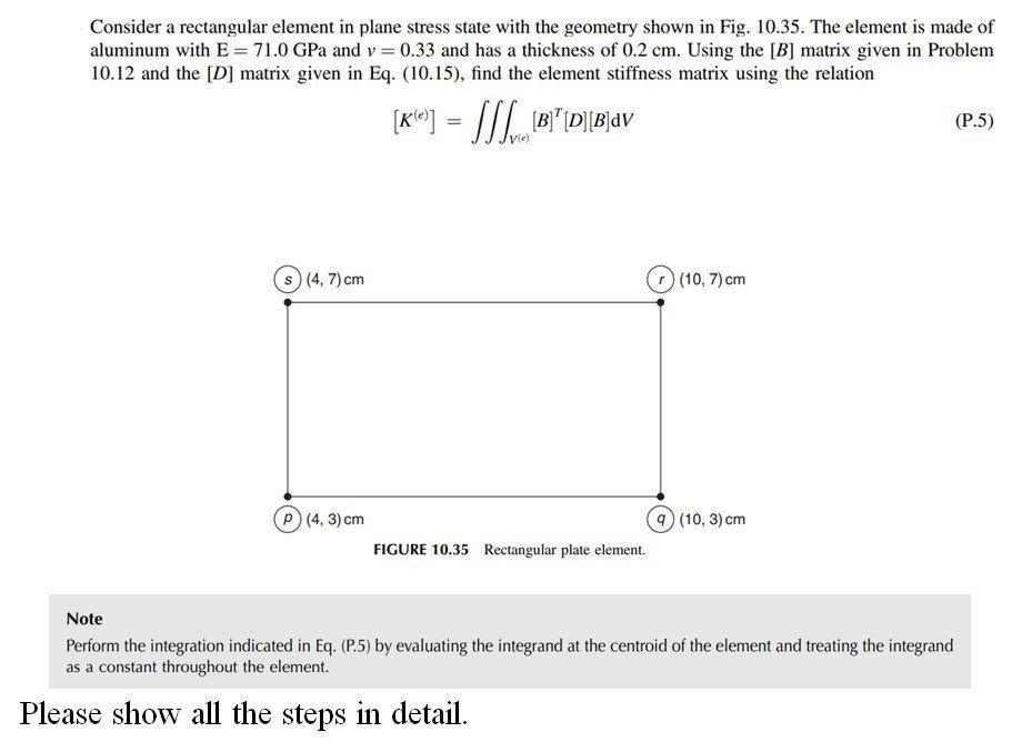 Consider a rectangular element in plane stress state | Chegg.com
