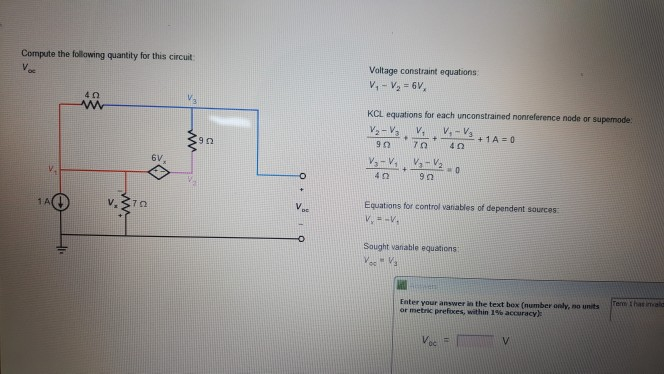 Solved Compute the following quantity for this circuit | Chegg.com
