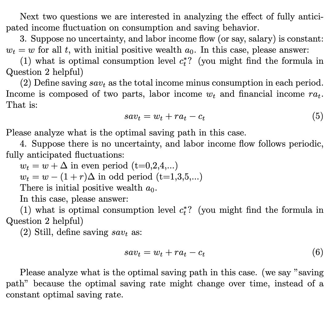 Solved 1 Deterministic Infinite Horizon Household Problem In | Chegg.com
