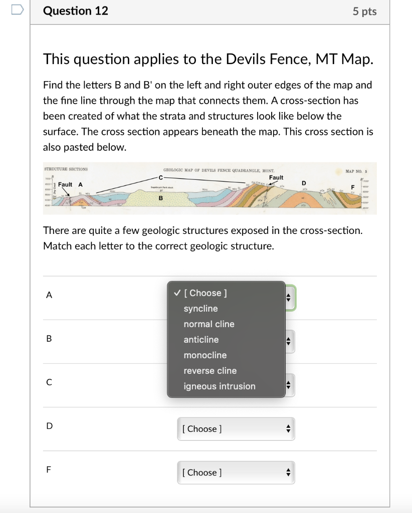 Solved This question applies to the Devils Fence, MT Map. | Chegg.com