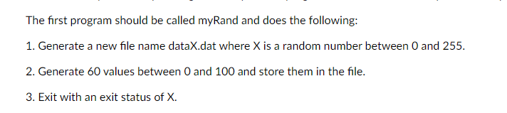 Solved The first program should be called myRand and does | Chegg.com