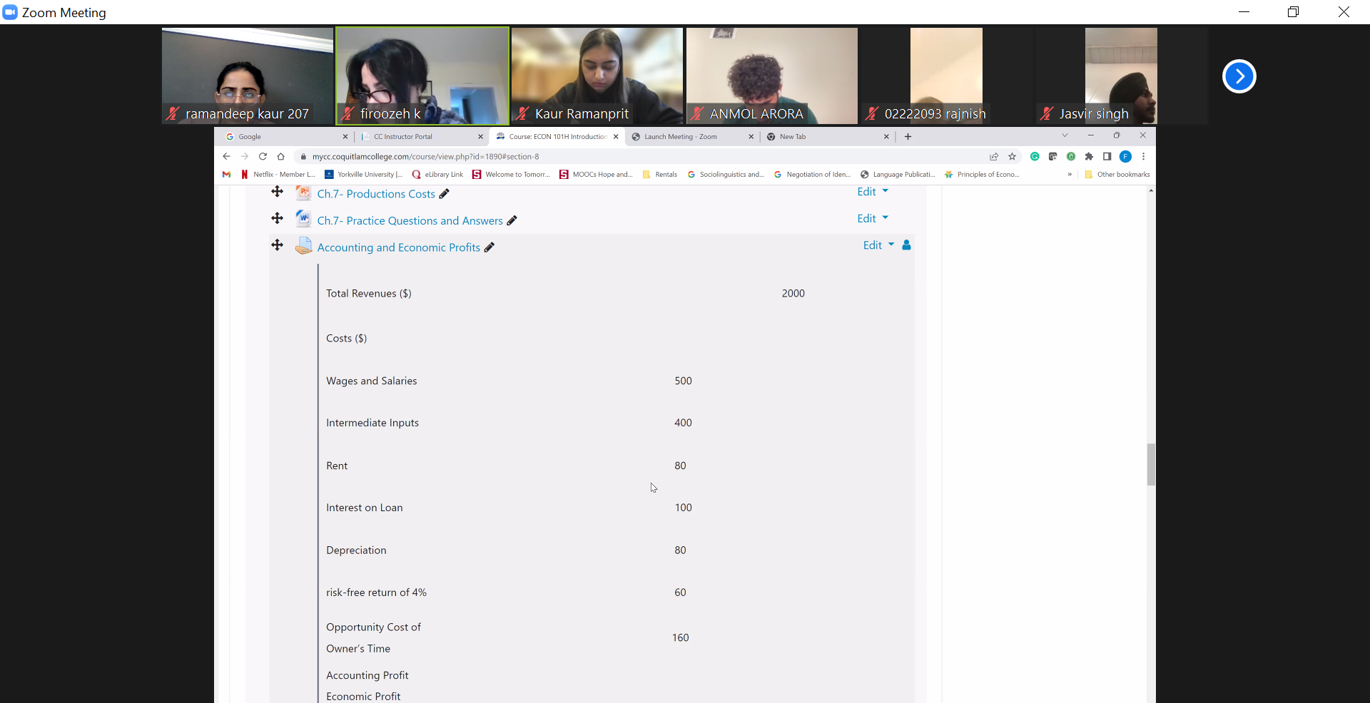 Solved Zoom Meeting | Chegg.com