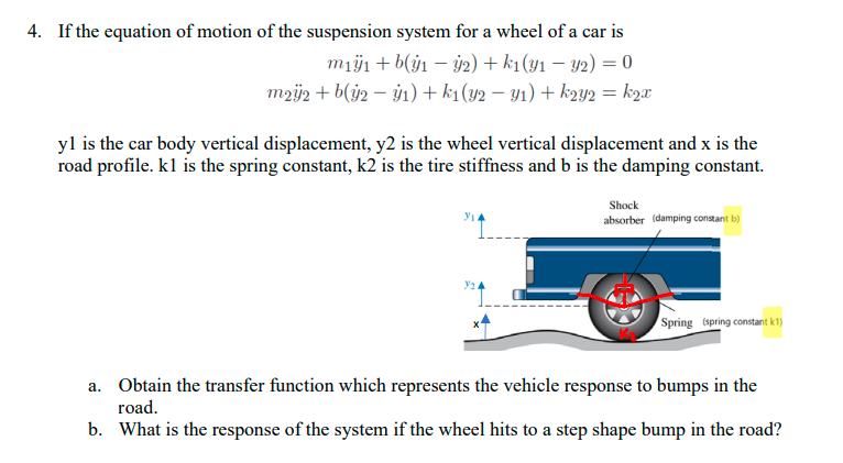 Solved 4. If the equation of motion of the suspension system | Chegg.com