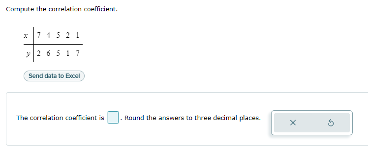 Solved Compute the correlation coefficient. | Chegg.com