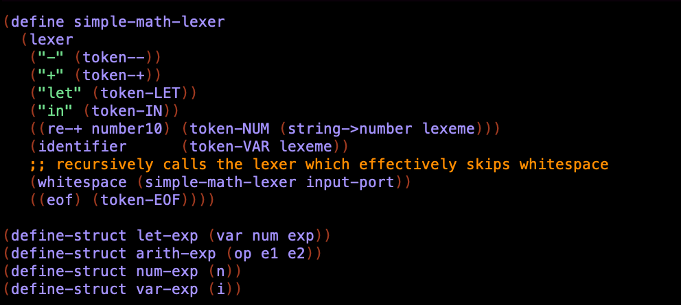 describe the parser.rkt file and write a description | Chegg.com