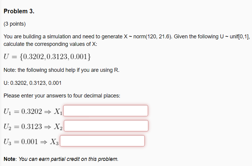 Solved (3 points) You are building a simulation and need to | Chegg.com