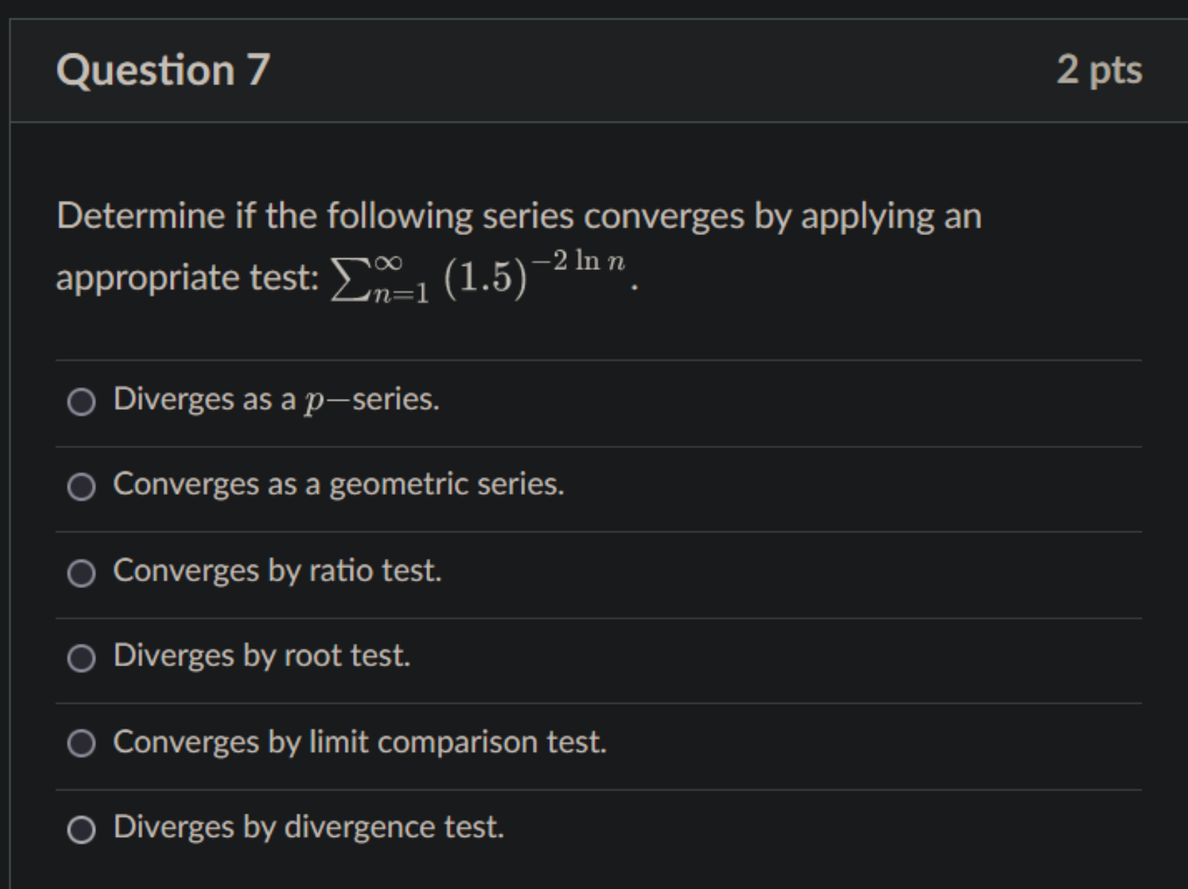 Solved Determine if the following series converges by | Chegg.com