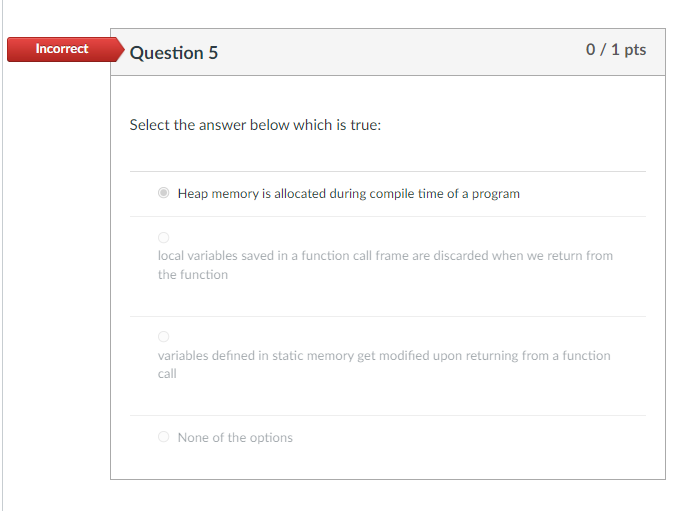 Solved Question 5select The Answer Below Which Is Trueheap 7909