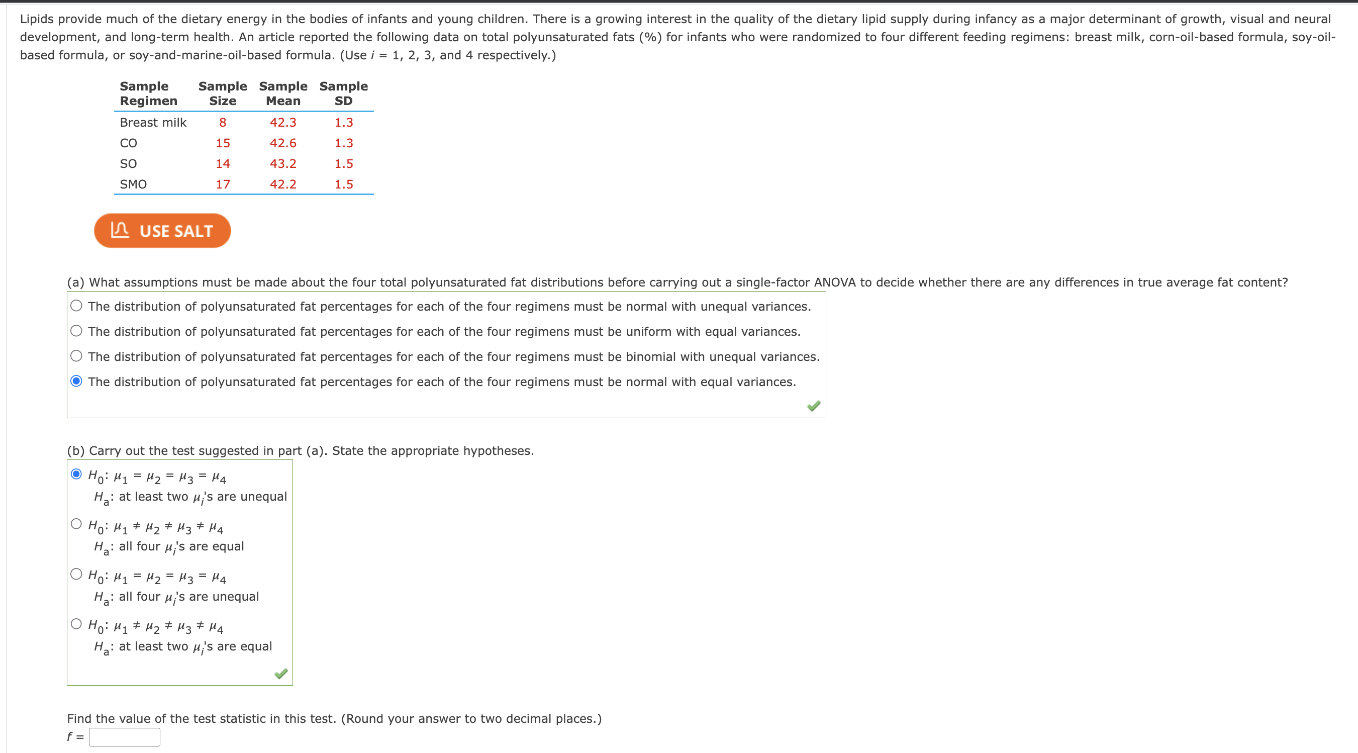 Solved ed formula, or soy-and-marine-oil-based formula. (Use | Chegg.com