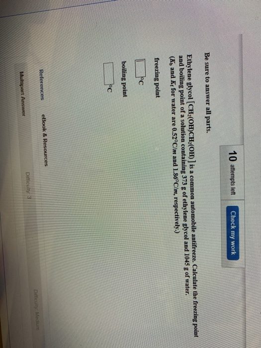 Solved 10 attempts left C Check my work Be sure to answer | Chegg.com