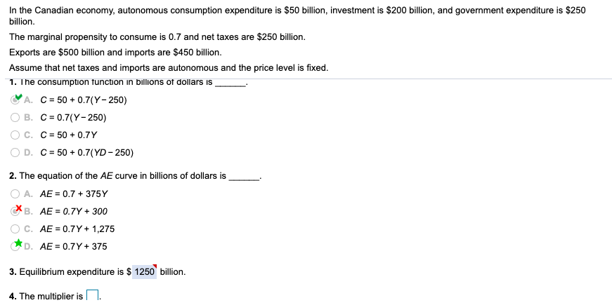 Solved In the Canadian economy, autonomous consumption | Chegg.com