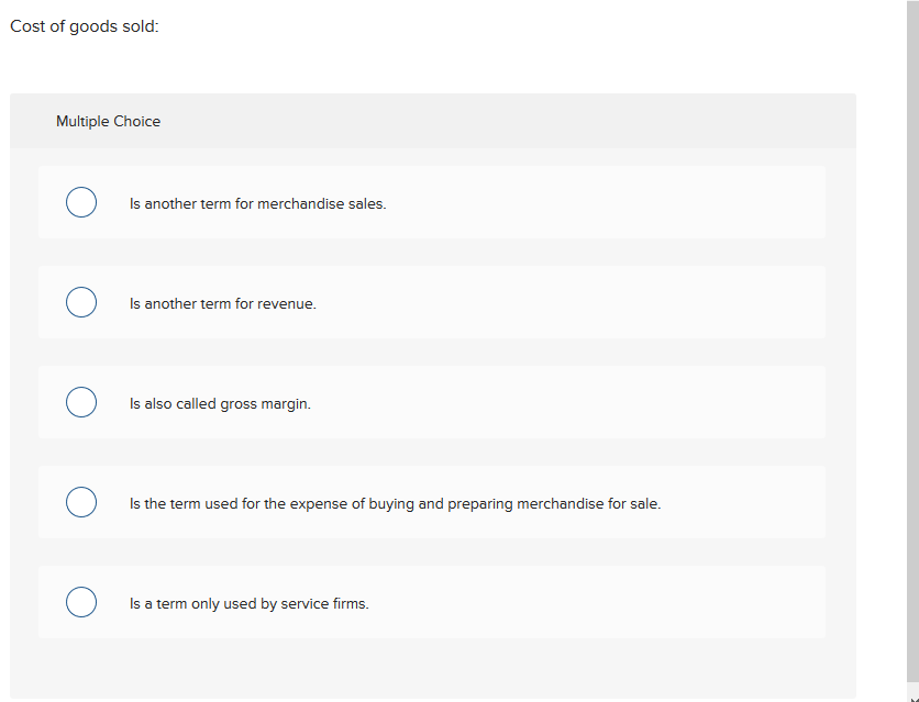 Solved Cost Of Goods Sold Multiple Choice Is Another Term Chegg solved-cost-of-goods-sold-multiple-choice-is-another-term-chegg