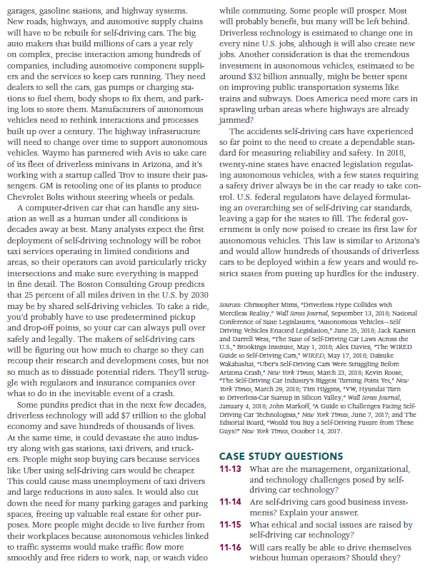 Solved Read the case study ‘Can Cars Drive Themselves – And | Chegg.com