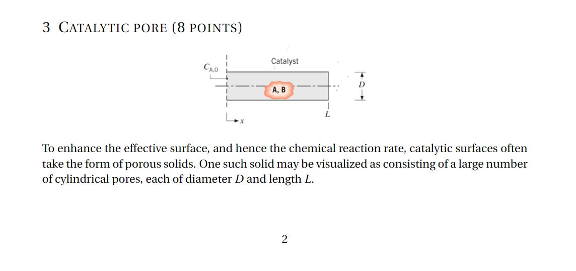 Solved 3 CATALYTIC PORE (8 POINTS) CAO L Catalyst A, B To | Chegg.com