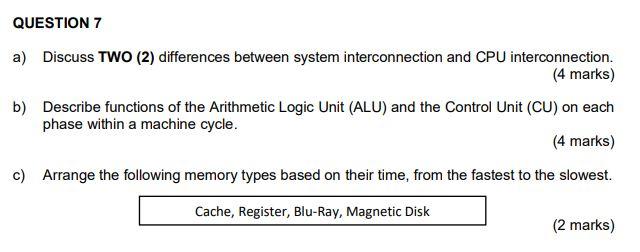 Solved Computer Organization and Architecture. i need the | Chegg.com