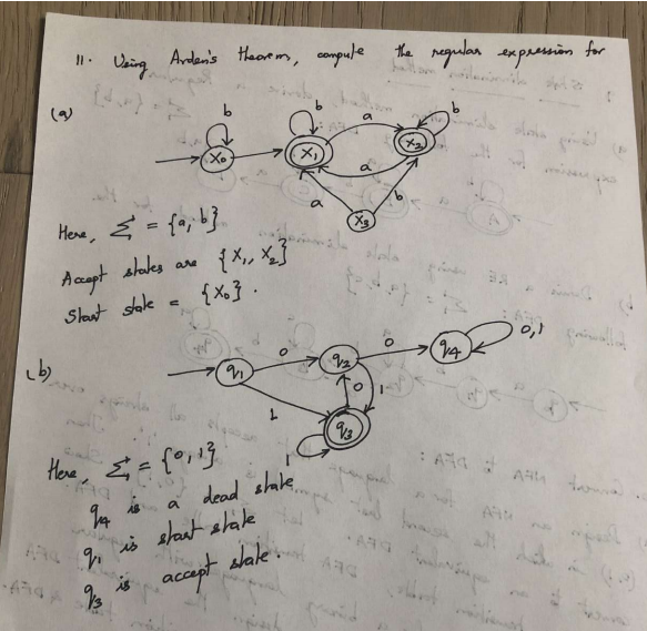 Solved Using Ardens Theorem Compule The Regular Expression