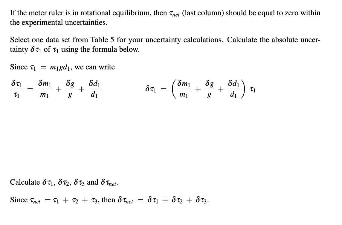 Solved Table 3: Equilibrium of a Meter Ruler Mass of the | Chegg.com