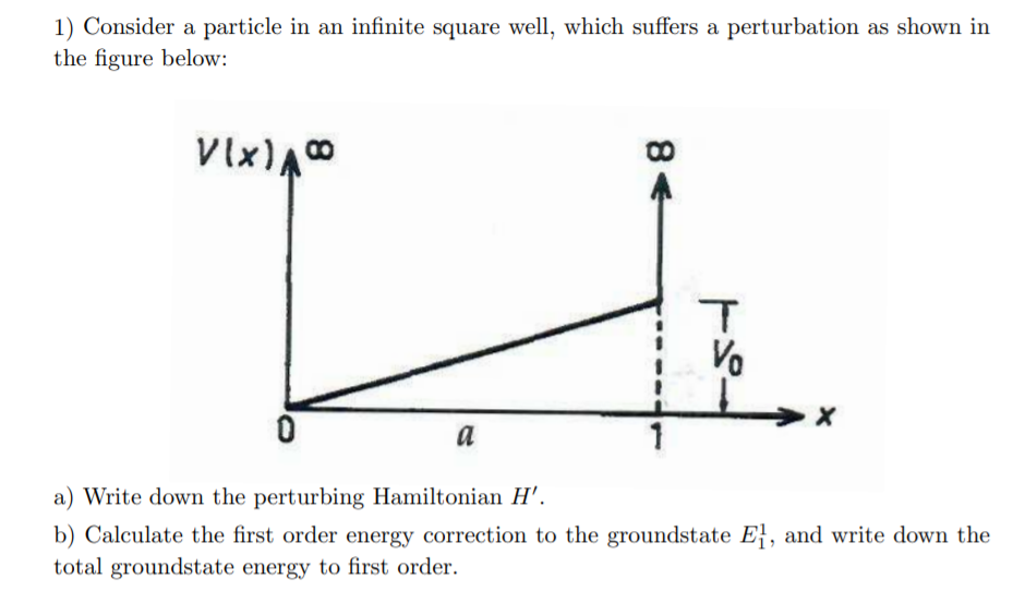 Solved 1) Consider a particle in an infinite square well, | Chegg.com
