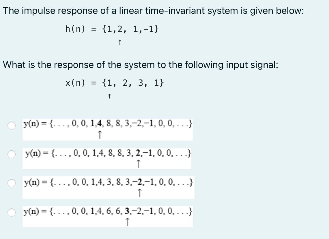 Solved The impulse response of a linear time-invariant | Chegg.com