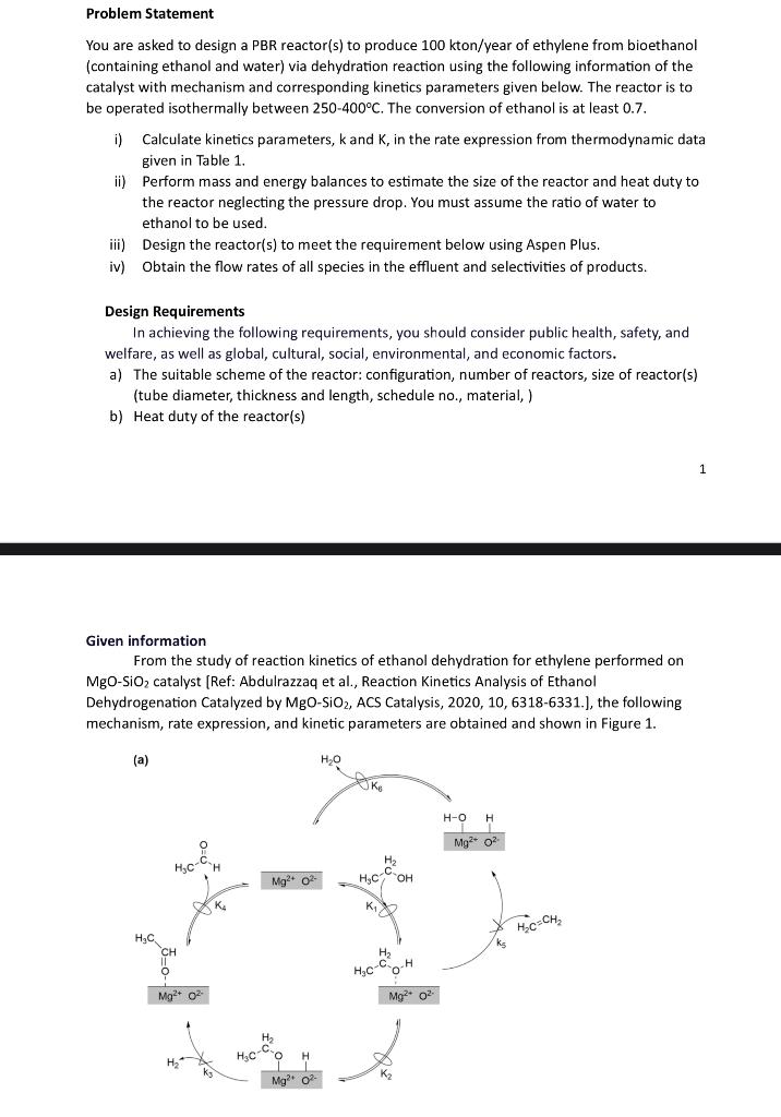 Solved Problem Statement You are asked to design a PBR | Chegg.com