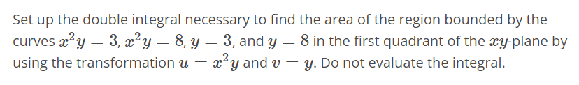 Solved Set up the double integral necessary to find the area | Chegg.com