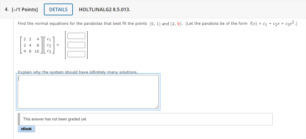 Solved Find the normal equations for the parabolas that best | Chegg.com