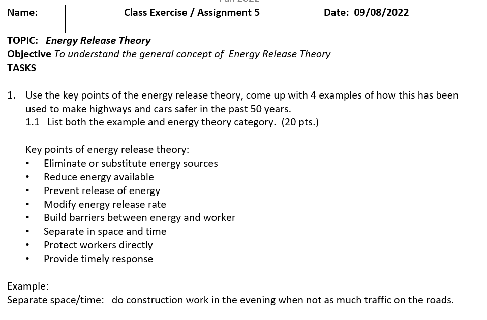 Solved 1. Use the key points of the energy release theory, | Chegg.com