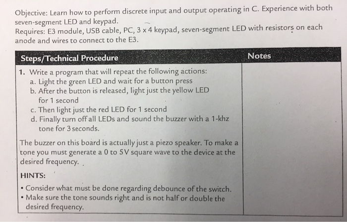 Solved Objective: Learn how to perform discrete input and | Chegg.com