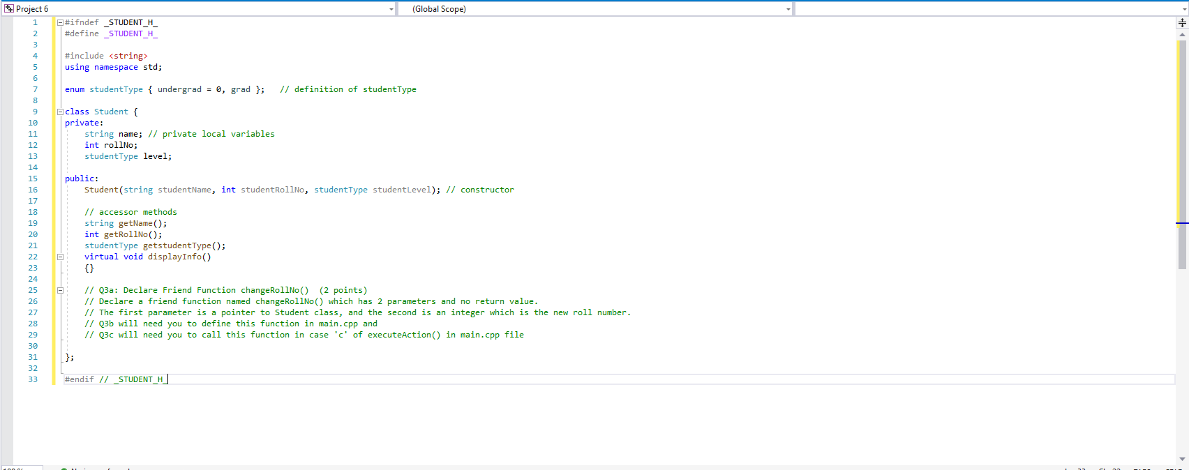 Solved: C++ Please Q3: Friend Function ChangeRollNo() Of S... | Chegg.com